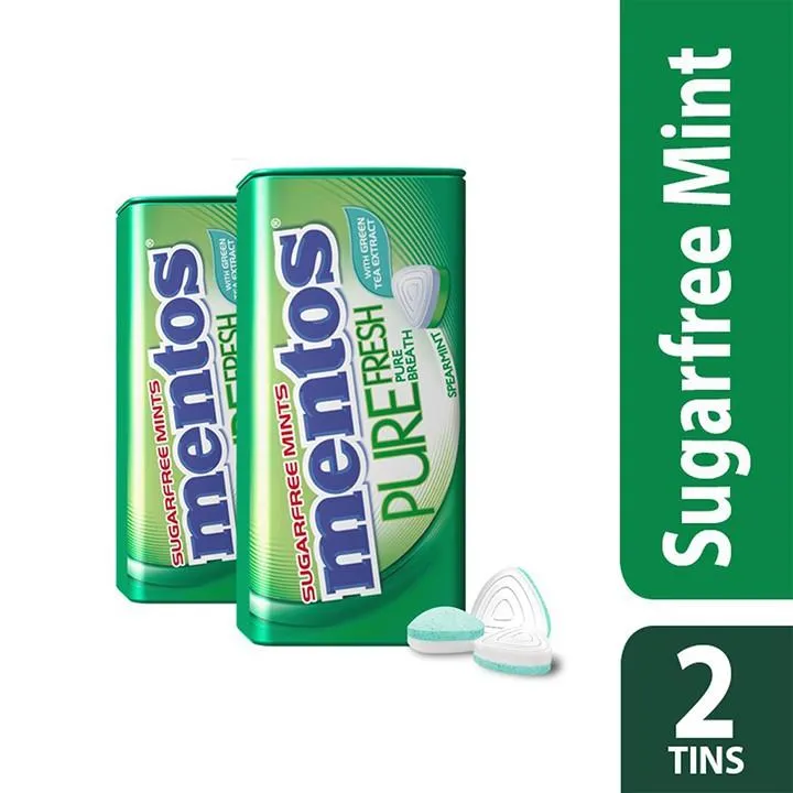 The new 2022 Mentos Pure Fresh Spearmint Mints - 2 tins | Lazada PH
