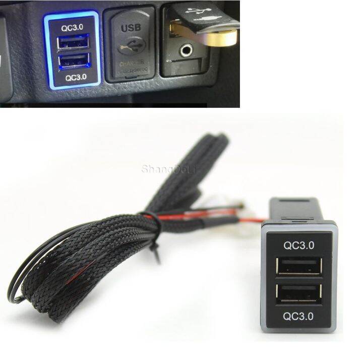 Quick Charger Dual QC3.0 USB Interface Socket Fast Auto Charger Using ...