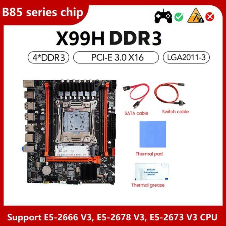 X99H LGA2011-V3 Motherboard +Switch Cable+SATA Cable+Thermal Grease ...
