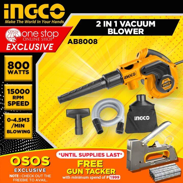 INGCO 2 in 1 Vacuum Blower 800W Dust Extractor CPU Blower with FREEBIES ...