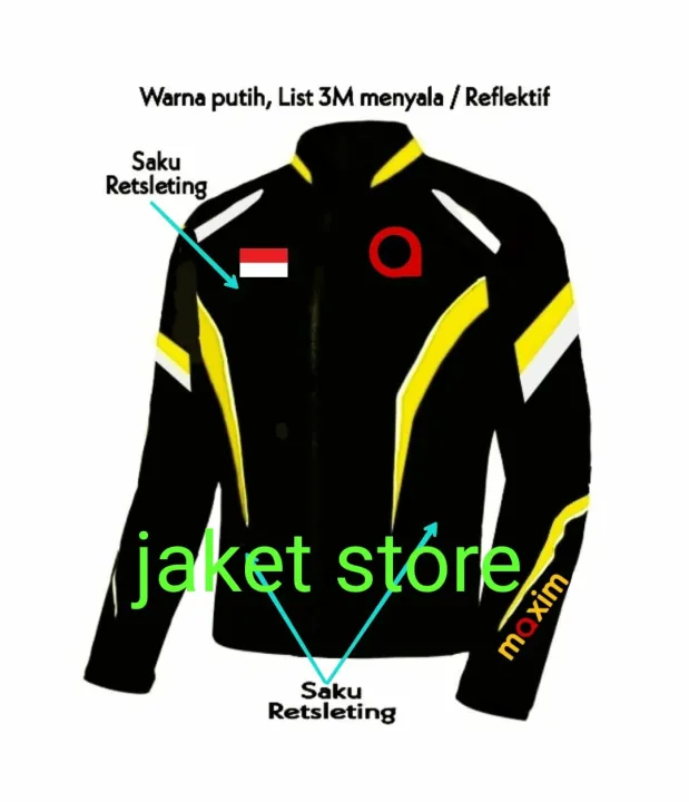 jaket maxim turing hitam new desain jaket anti air sesuai pick | Lazada ...