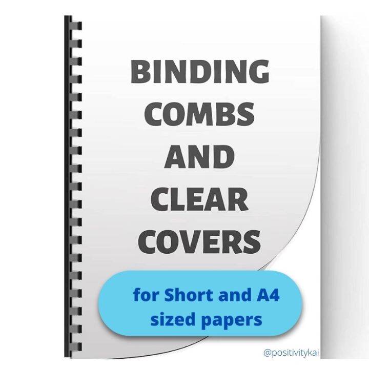 (Positivity) Plastic Ring Binder / Binding Combs / Binding Spines Clear ...