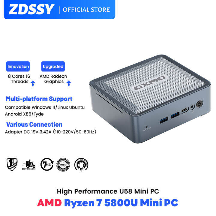 ZDSSY มินิพีซี AMD Ryzen 7 5800U, คอมพิวเตอร์เดสก์ท็อปขนาดเล็ก NVME SSD ...