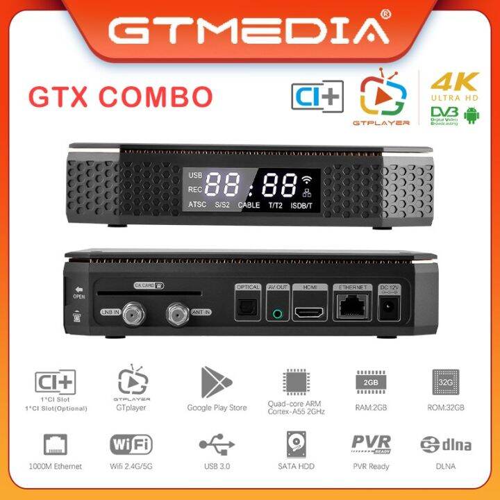 2023 NEW Gtmedia Gtx Combo Satellite Tv Box 4K 8K H265 Main10 Decoder ...