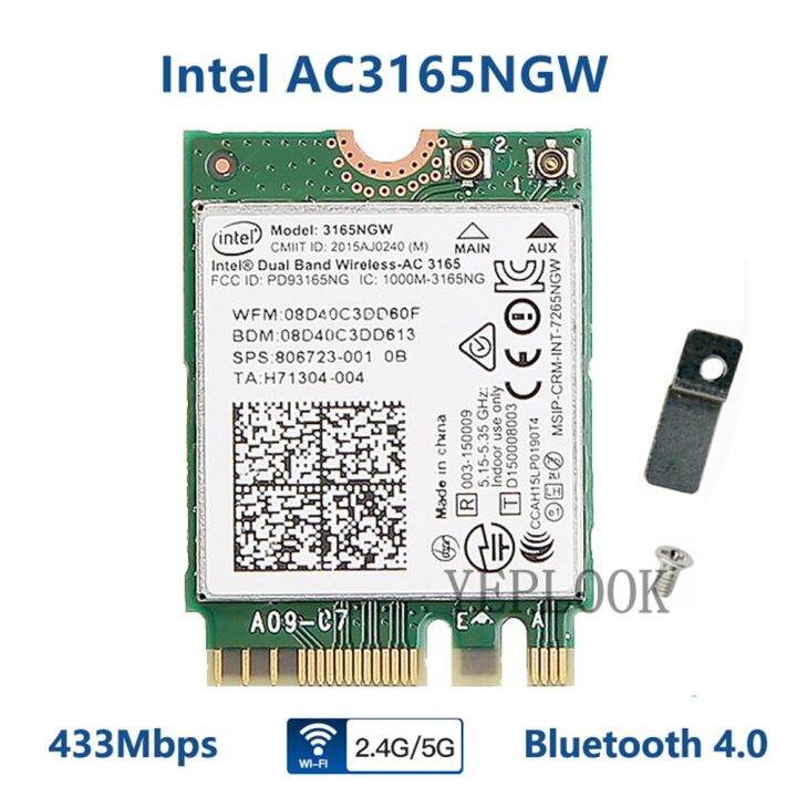 Wireless AC3165 3165NGW 3165ac 433Mbps Dual Band 2.4G&5G Bluetooth 4.0 ...