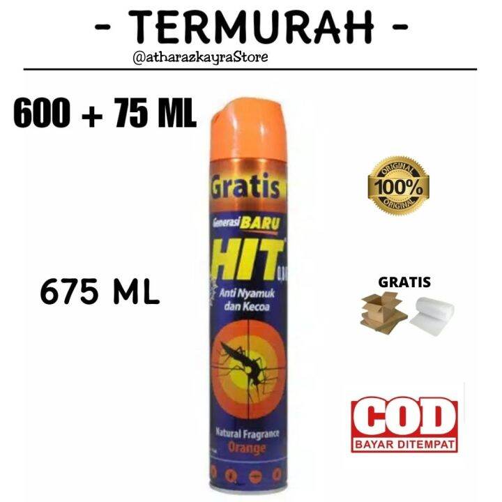Hit Semprot Nyamuk Aerosol 600 ml + 75 ml Wangi Orange Obat Anti Nyamuk ...