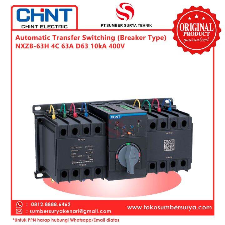 Automatic Transfer Switching (Breaker Type) NXZB-63H 4C 63A D63 Chint | Lazada Indonesia