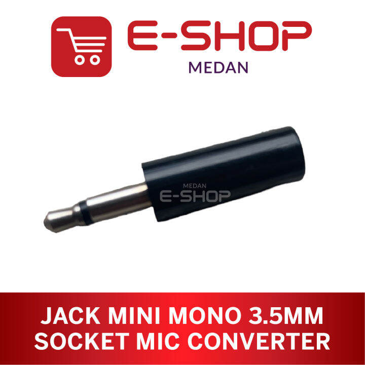 CONVERTER Jack Mini Mono 3.5mm plastik Lubang Socket Soket akai / MIC ...
