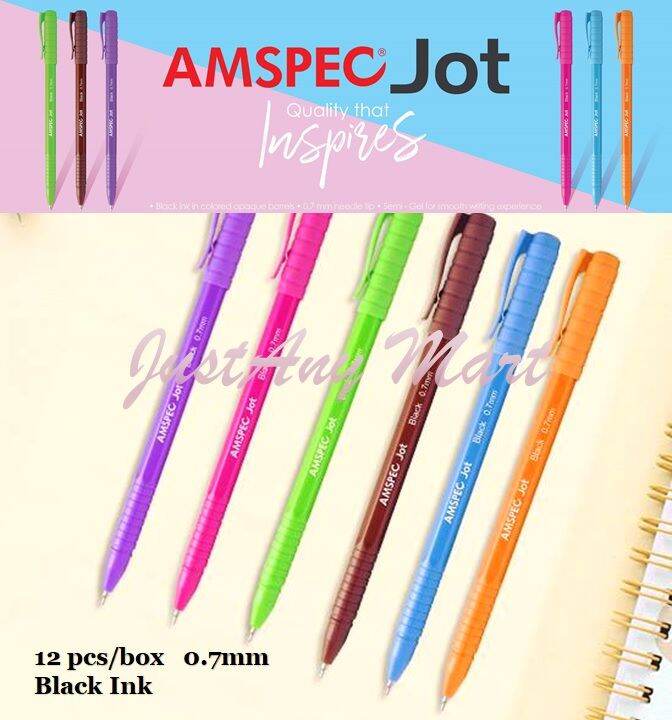 AMSPEC Jot Ballpen 0.7mm Black Ink (Green Opaque Barrel) | Lazada PH