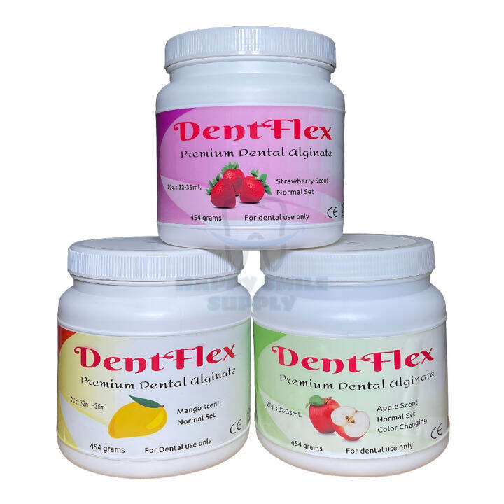 DentFlex Alginate Premium Dental Alginate 454g Impression Material Dent Flex Mango Strawberry ...