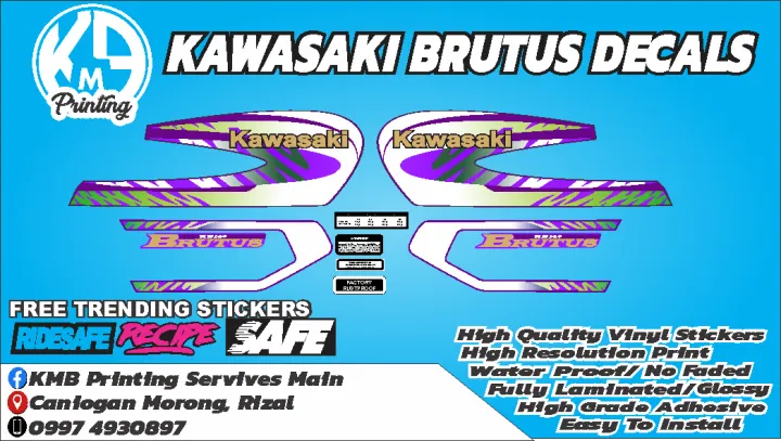 Kawasaki Brutus Sticker Decals | Lazada PH