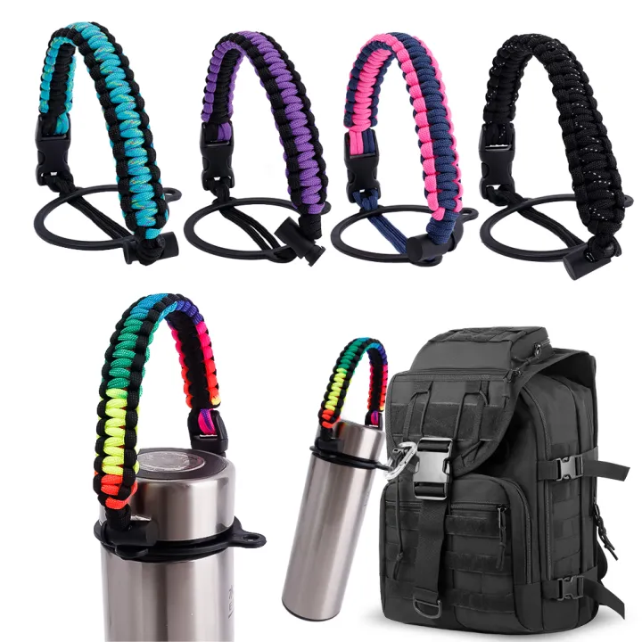 Water Bottle Shoulder Strap Paracord Handle with Shoulder Strap for ...