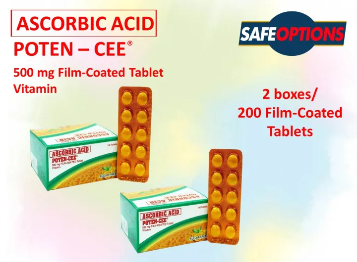 Authentic 100 TABS SUGAR FREE POTEN-CEE Ascorbic Acid 500mg (POTENCEE ...
