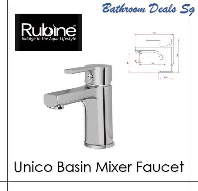 RUBINE UNICO Basin Mixer Faucet - Chrome | Lazada Singapore