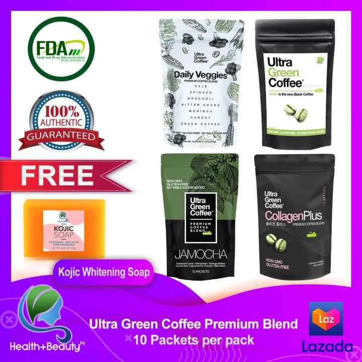 Ultra Green Coffee® Jamocha, Classic, Collagen Plus, Daily Veggies ...