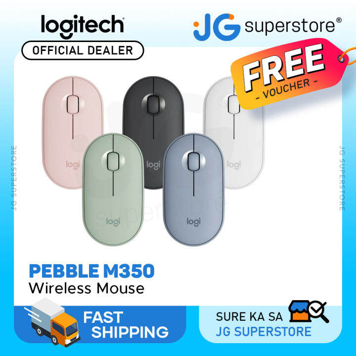 Logitech M350 Pebble Wireless Bluetooth Mouse with 1000 DPI, USB Mini ...