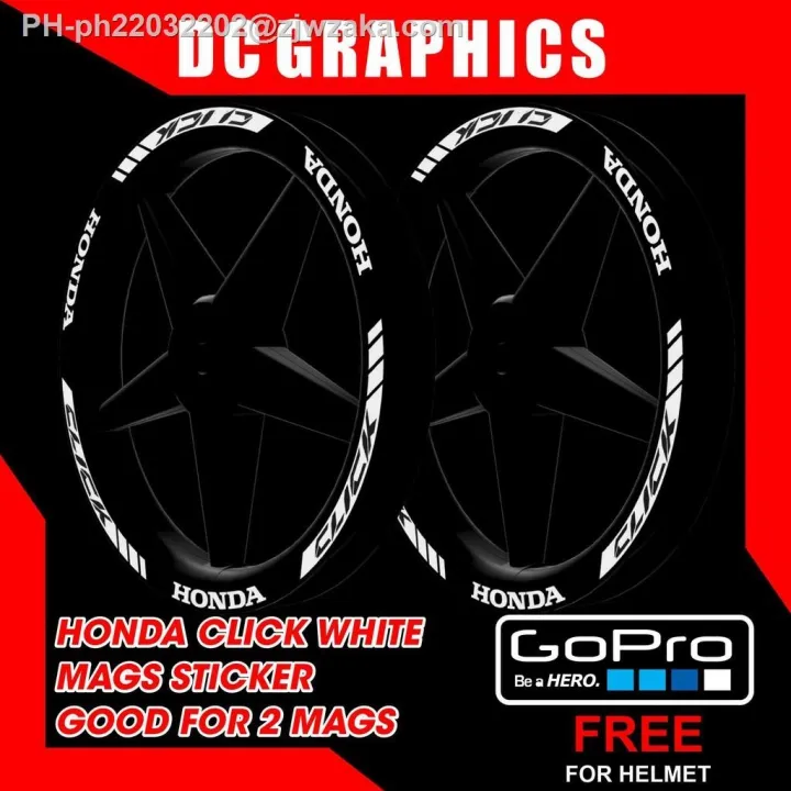 honda accessories HONDA CLICK WHITE MAGS DECALS | Lazada PH