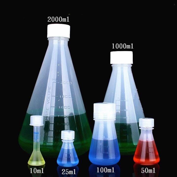 25ml 50ml 100ml 500ml 1000ml 2000ml Plastic Conical Erlenmeyer Flask, Polypropylene, with PE ...