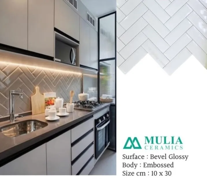Keramik Subway Bata Bevel Mulia Signature Metro White 10x30 KW1 ...