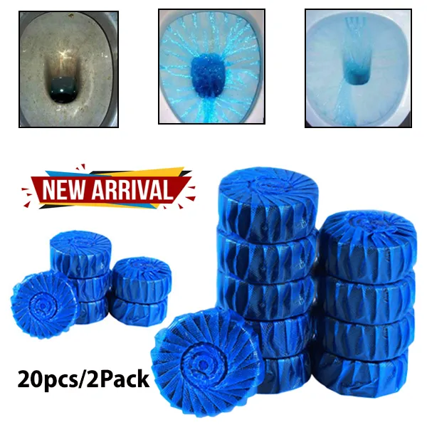 Blue Bubble Tablet Automatic Toilet Deodorizer Cleaner Stain Remover ...