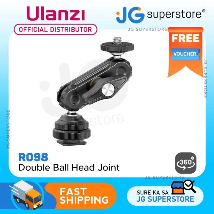 Ulanzi R098 Double Ball Head Joint with Cold Shoe Camera Mount and 14 ...