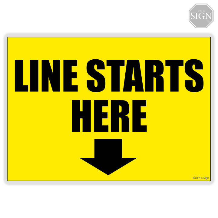 Line Starts Here Sign - Laminated Signage - A4 Size | Lazada PH