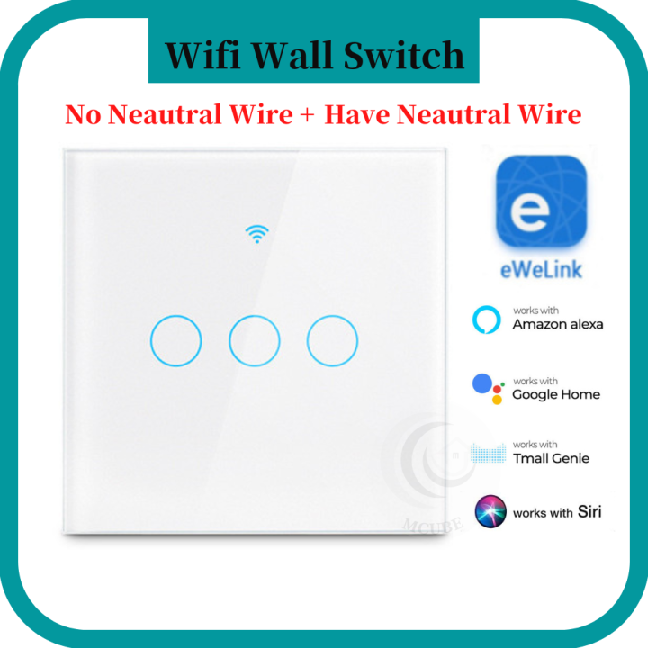 Ewelink WiFi Smart Touch Wall Switch No Neutral Wire Have Neutral Wire ...