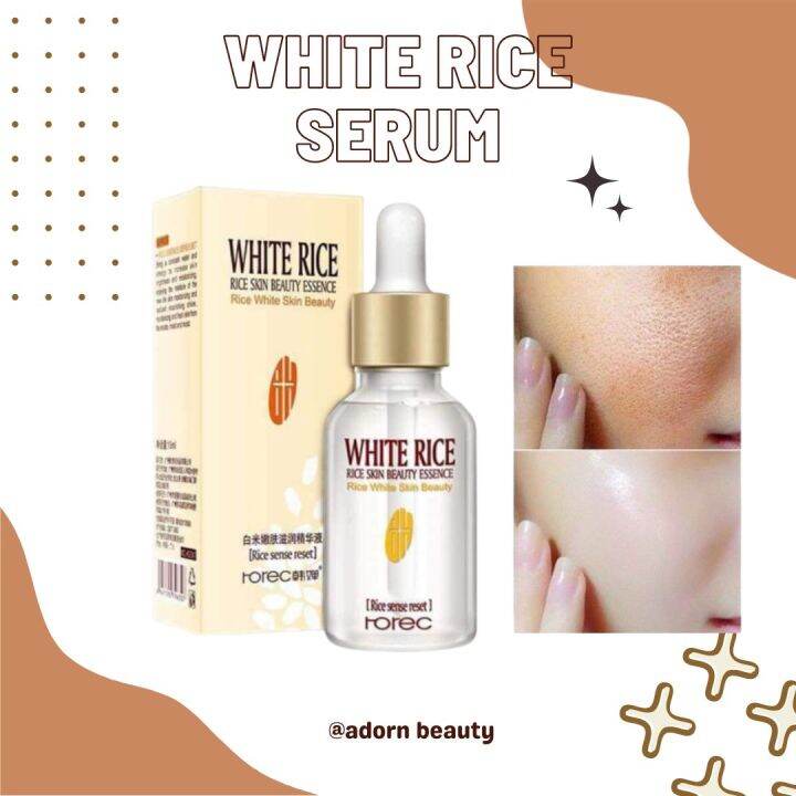 Authentic White Rice Serum Skin Whitening Brightening Serum Pore