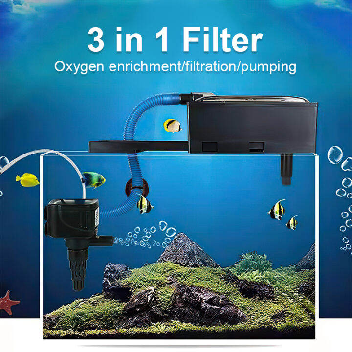 Aquarium 3 In 1 Top Overhead Filter 10W 12W 15W 25W Oxygen Aerator ...