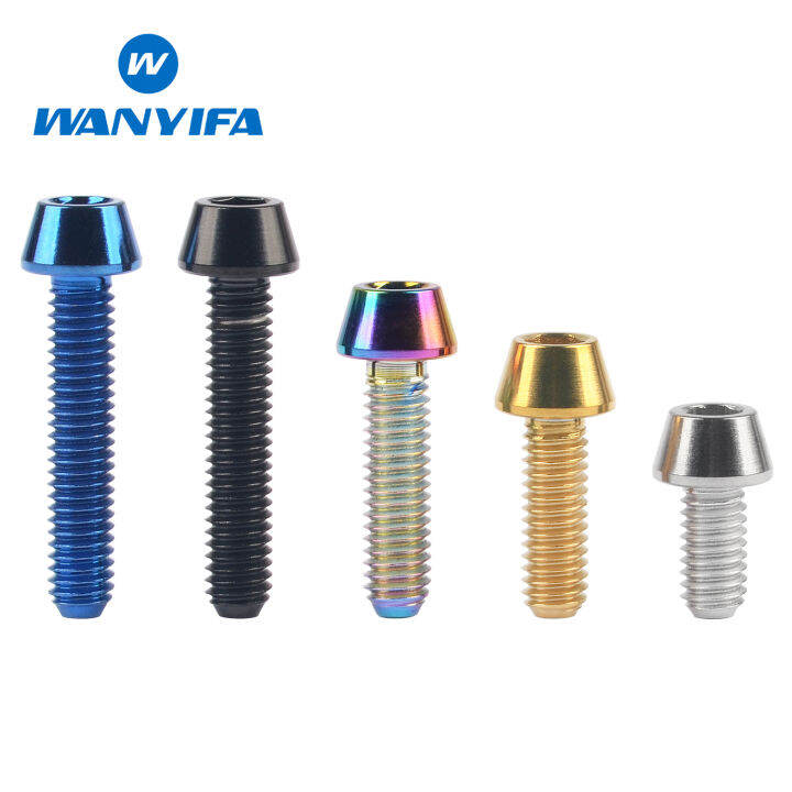 Wanyifa M4 Titanium Bolt Taper Head DIN912 Hex Screw for Bike Parts ...