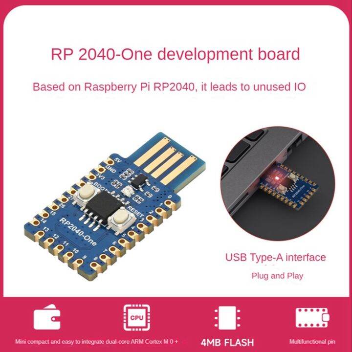 Waveshare Development Board for Raspberry Pi RP2040-One Type-A Version 4MB Flash Microcontroller ...