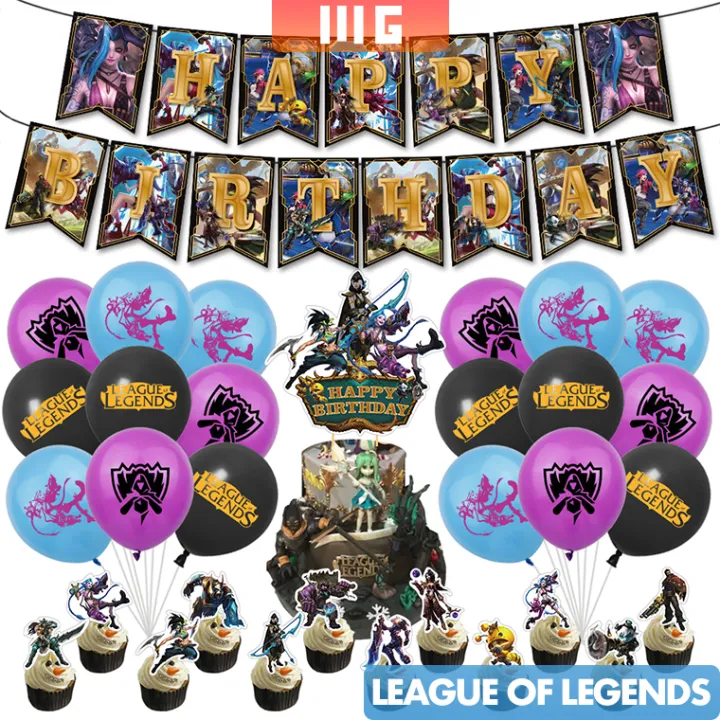 League of Legends Themed Birthday Party Decoration Set Banner Cake ...