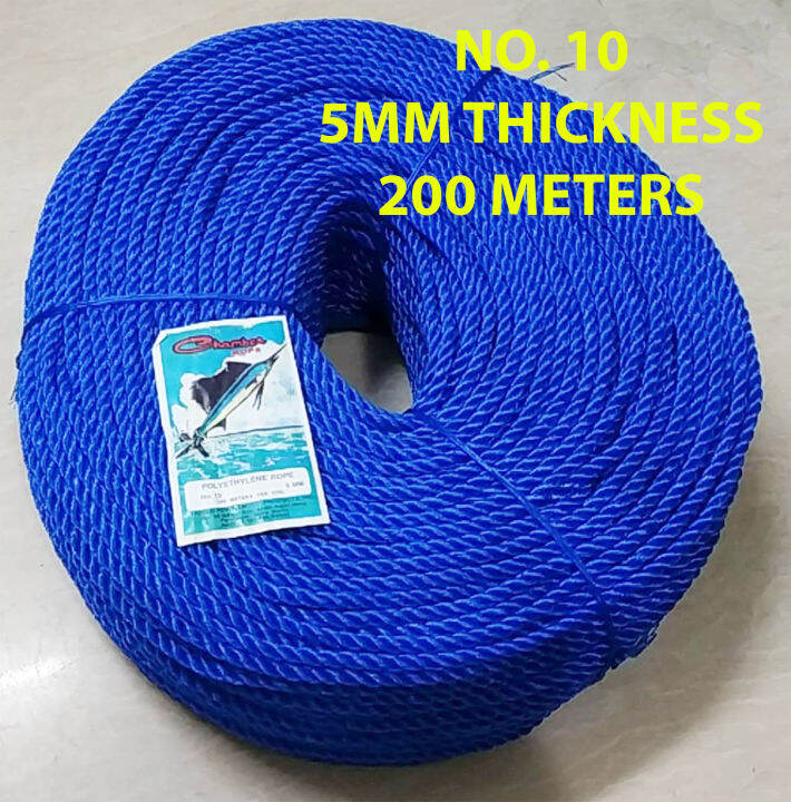 NYLON ROPE NO. 10 ( 5MM THK X 200 MTRS LONG ) TALI LUBID RAMDOM COLOR DEPENDE SA GAWA NG FACTORY ...