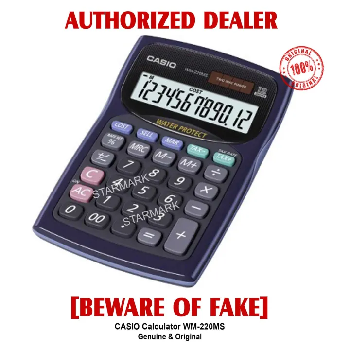 Casio Calculator WM-220MS WM220MS WM 220 MS Water Protect and Dust ...