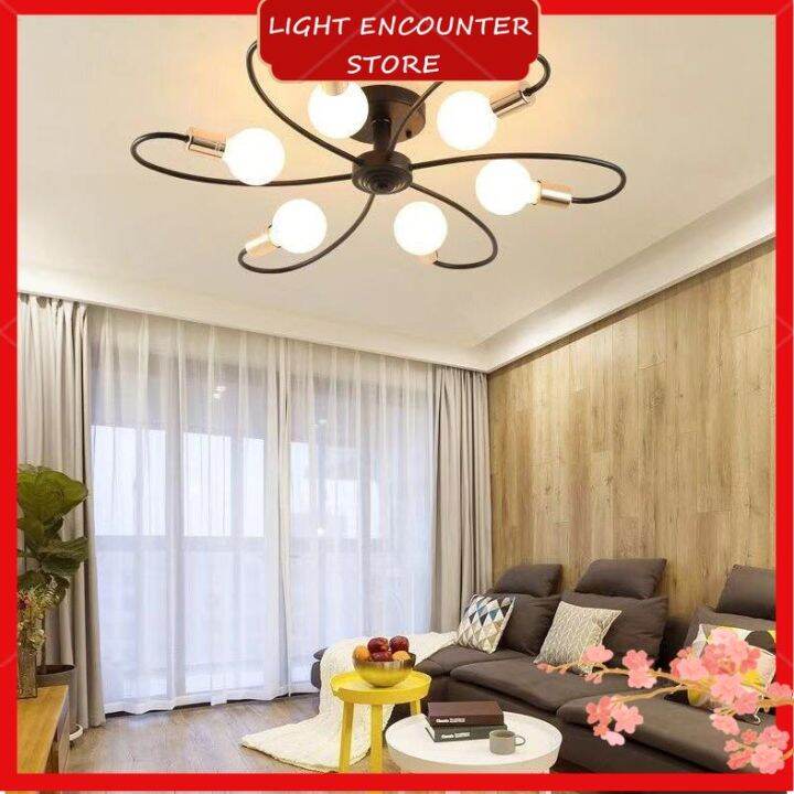 L&E Exquisite living room chandelier led ceiling lamp living room ...
