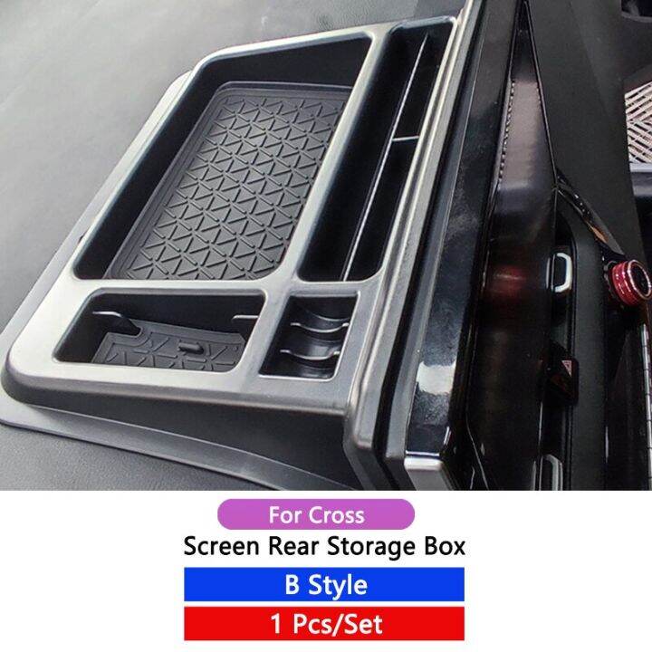 QHCP Car Dashboard Storage Box Central Console Screen Trays Hidden ...