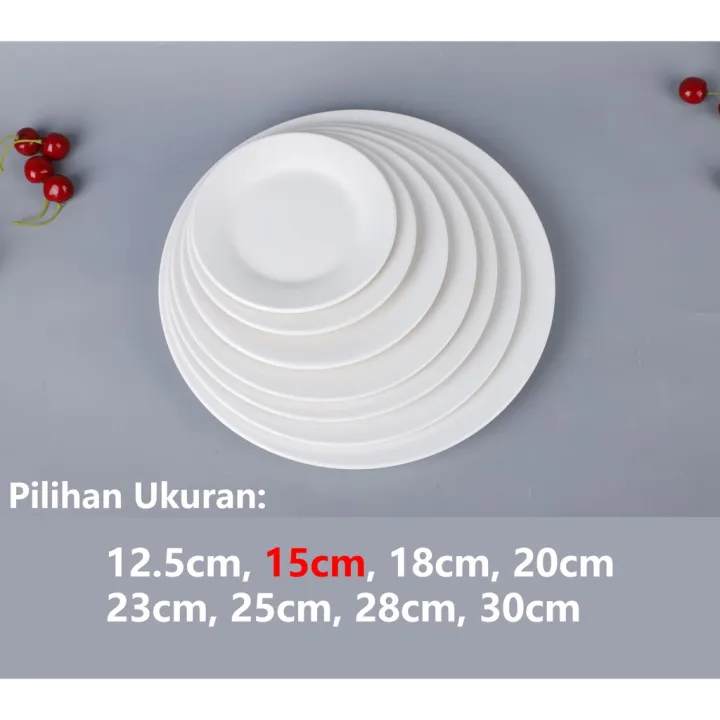 Piring Keramik Bulat Rata/Cembung - Diameter 15cm/18cm | Lazada Indonesia