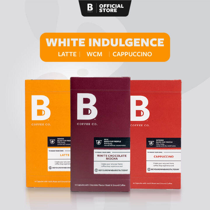 B Coffee Co. White Indulgence Pack - 3 Assorted Nespresso Compatible Coffee Capsules 10 Pods ...