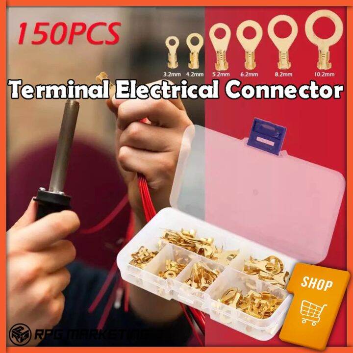 ☉150pcs Ring Terminal Cable Lug Ring Terminal Electrical Connector Kit ...