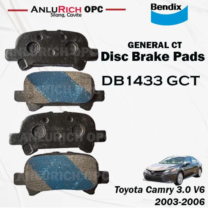Brake Pads Rear Toyota Camry 3.0 V6 2003-2006 BENDIX PART NO. DB1433 GCT | Lazada PH