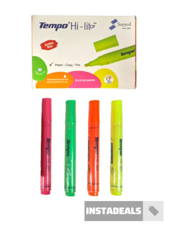 Tempo Brand Hi-lite German Ink Japanese Tip Highlighter Pen & Text ...