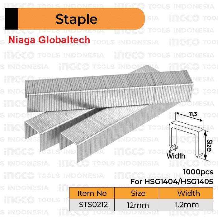 INGCO STS0212 12MM REFILL ISI STAPLES 12MM STAPLER STEPLES HSG1405 ...