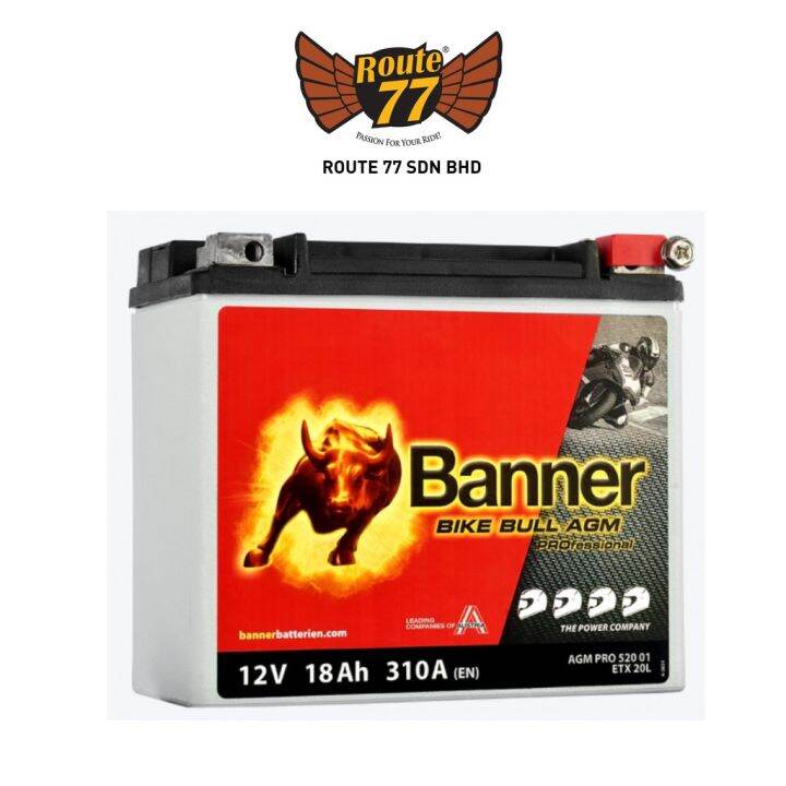 Banner Battery Bike Bull AGM PROFESSIONAL AGM PRO 520 01 / ETX20L (For ...