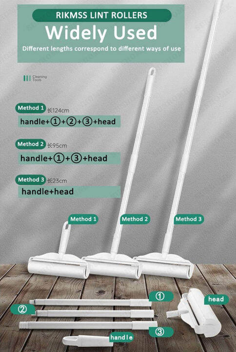 Cleaning Roller Removing Hair Sticky Mop Extendable Handle Cleaner Hair ...