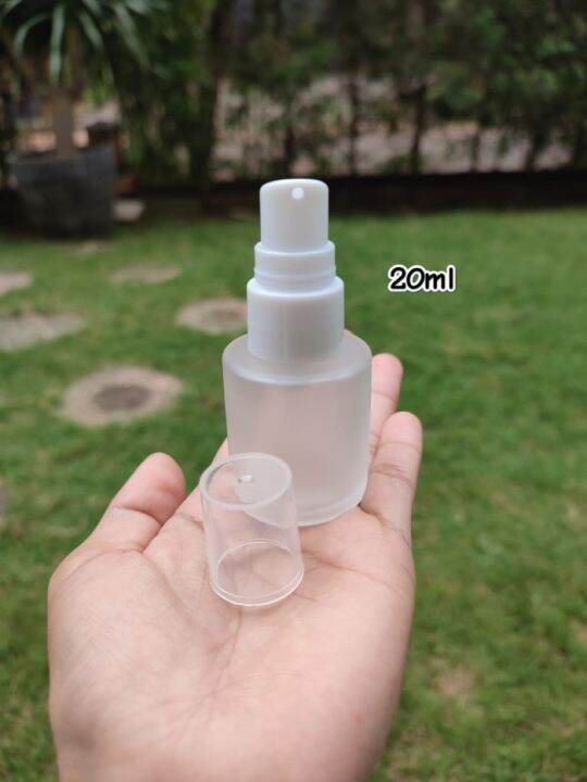 Botol 20ml Kaca Doff Frosted Botol Lotion Botol Kaca Pump treatment ...