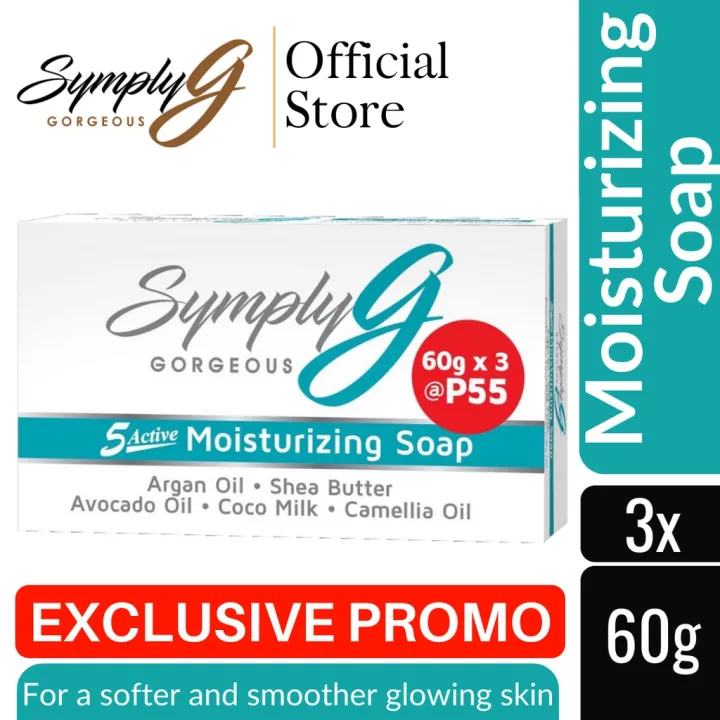 Symply G Three-pid pack Five Active Moisturizing Soap 60g (Simply G ...