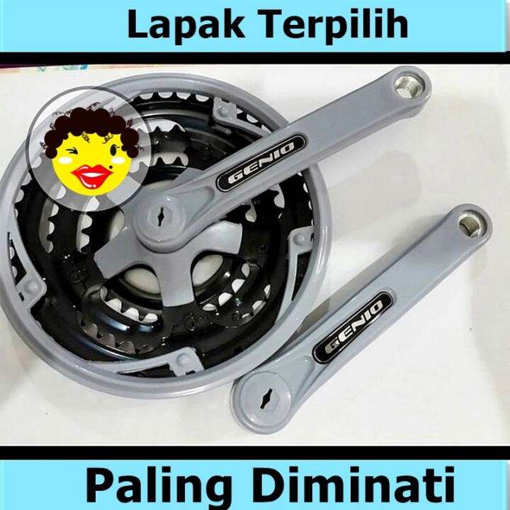 Gir Gear Crank 3 susun sepeda warna abu merk Genio Sepeda murah ...