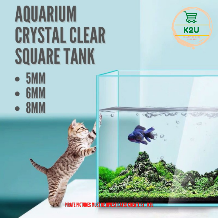 AQUARIUM Fish Tank Crystal Clear Tank Square Tank 5mm/ 6mm/ 8mm ...