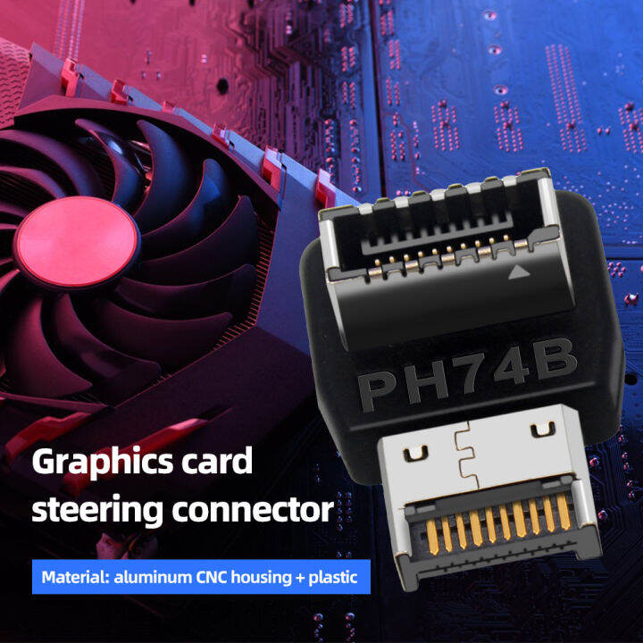 USB 3.1 Type E 90 Degree Converter Front USB C Header Adapter Vertical ...