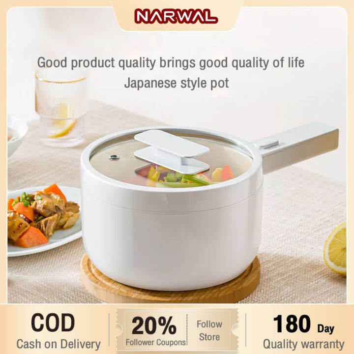 NARWAL 700W Electric Cooker Hot Instant noodle Pot Mini Saucepan Multi-purpose Electric Pot Home ...